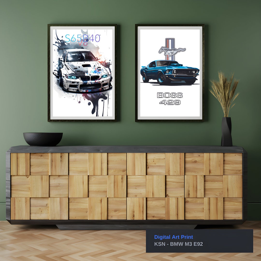 BMW E92 M3 Car Poster, Retro Abstract Art (digital Download) - Etsy
