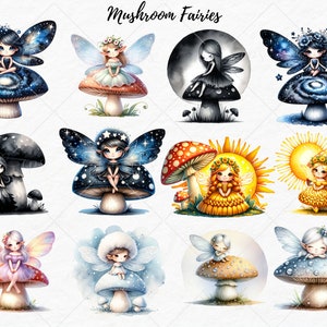 PNG Watercolor Mushroom Fairies Clipart, Enchanted Forest Fairy PNG ...