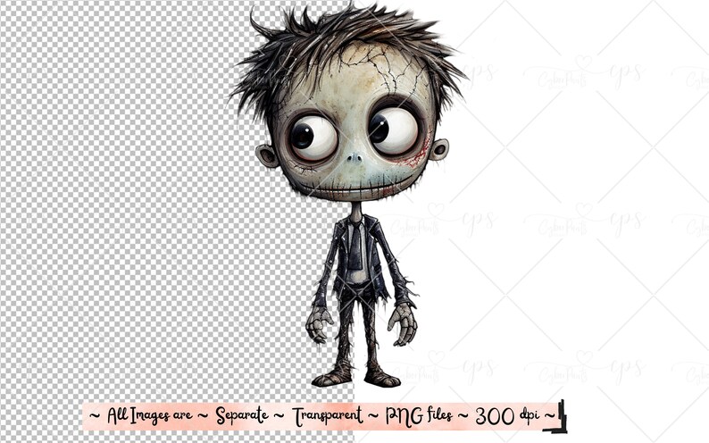 Zombie Clipart, PNG Zombie Printables, Gothic Zombies, Zombie Ephemera ...