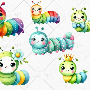Cute Caterpillar PNG Bundle, Digital Crafts Designs Transparent, Little ...