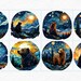 Starry Night Bears, Bears Clipart, Van Gogh Bears, Forest Animals PNG Format Instant Download ...