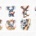 Koala Bear Watercolor Clipart Set. Cute Baby Koala, Nursery Decor ...