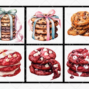 CHOCOLATE CHIP COOKIE Clipart Bundle Png Sweets - Watercolor - Baking ...