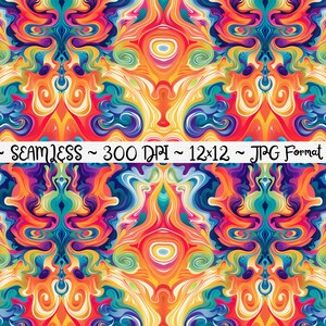 Psychedelic Seamless Patterns - 74 Designs - 12x12 Inch - Commercial Use - Colorful Pattern ...