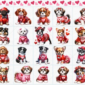 Valentine Dog Clipart Bundle - Puppy Sublimation Bundle for Valentines ...