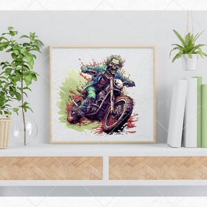 Undead Bikers Clipart, PNG Zombie Printables, Gothic Zombies, Zombie ...