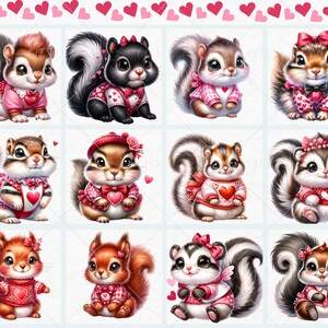 Valentine Squirrel Clipart Bundle - Sublimation Bundle for Valentines ...