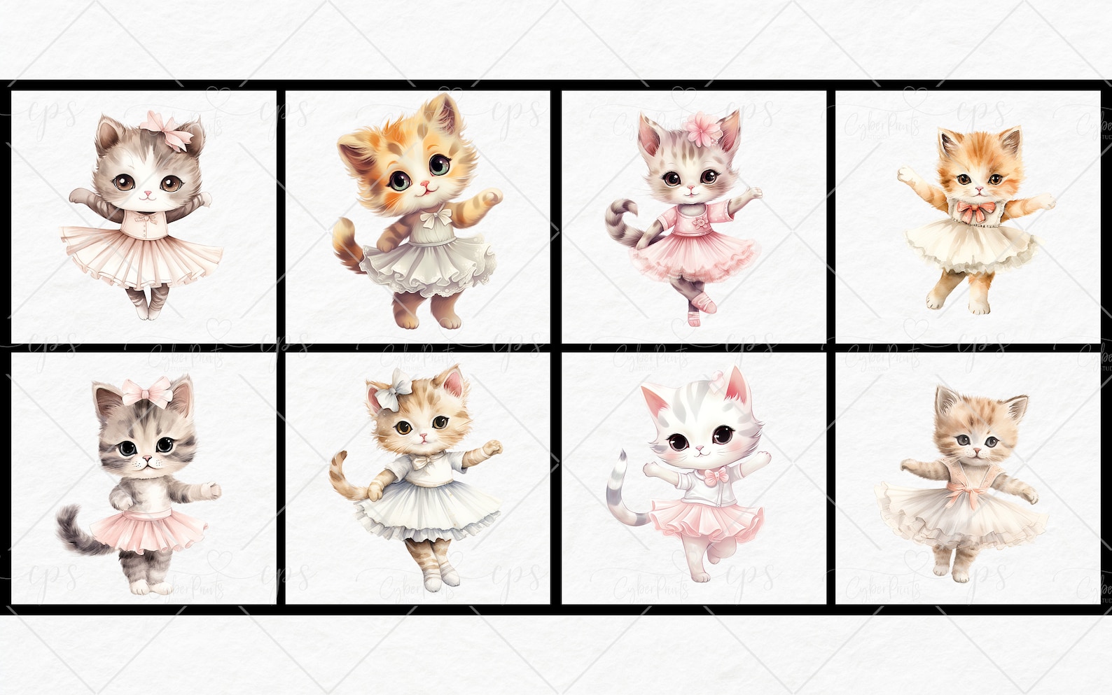Dancing Kittens Watercolor Clipart Png, Kitten Png,cute Kitten Png ...