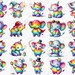 Rainbow Elephant Clipart - Cute Watercolor Elephants PNG - Digital ...