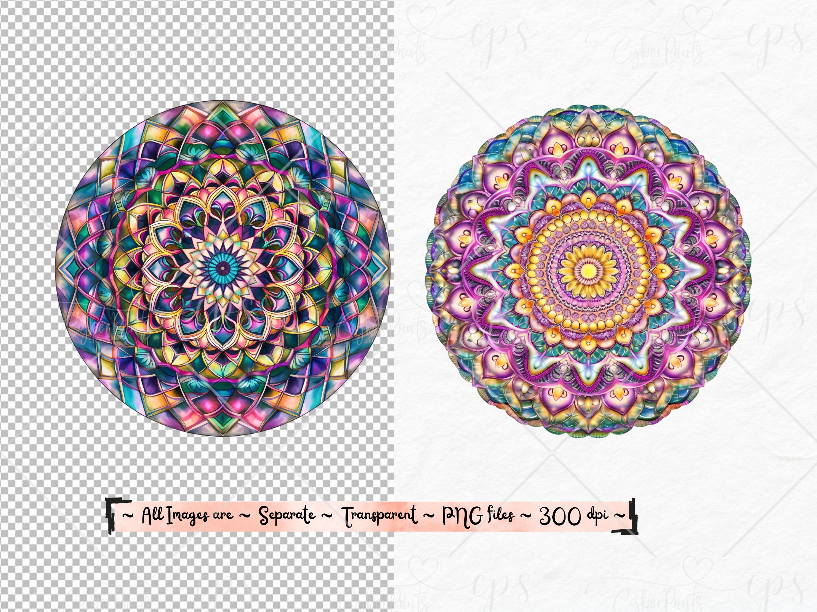 33 Mandalas Clipart Png Commercial Use Transparent Background - Etsy ...