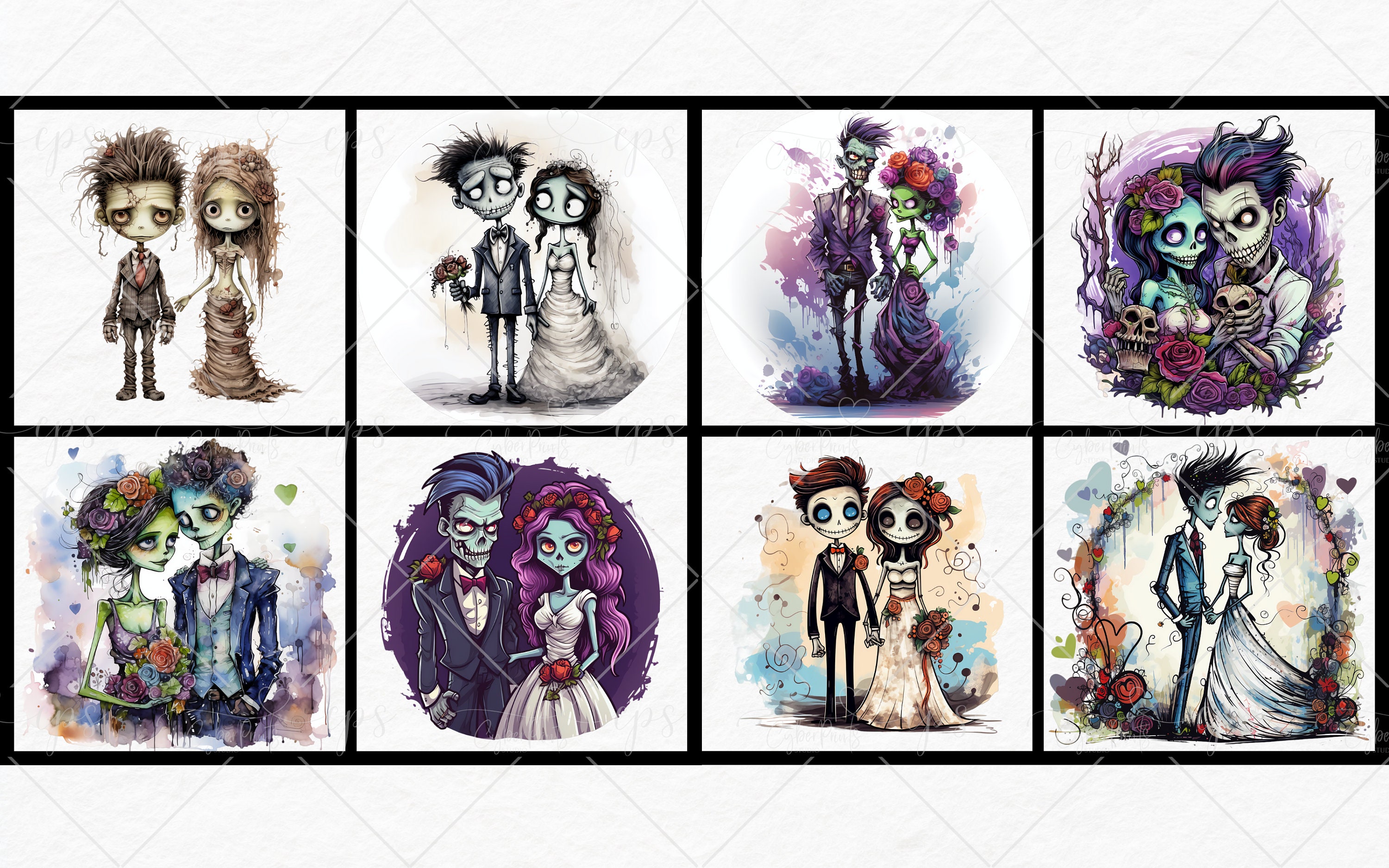 Zombie Love Clipart, PNG Zombie Printables, Junk Journal, Zombie ...