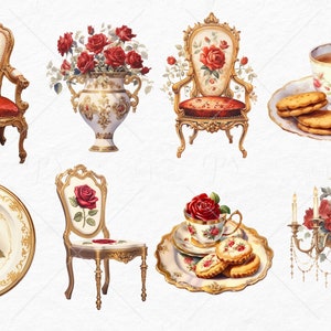 Watercolor Rose Tea Clipart, Rose Tea Cups, Garden Tea Clip Art PNG ...