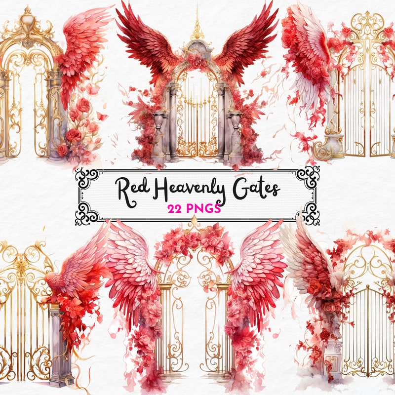 Red Heavenly Background - Etsy