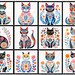 Vibrant Catclipart, Colorful Cat PNG, Detailed Cat, Floral Kitten PNG ...
