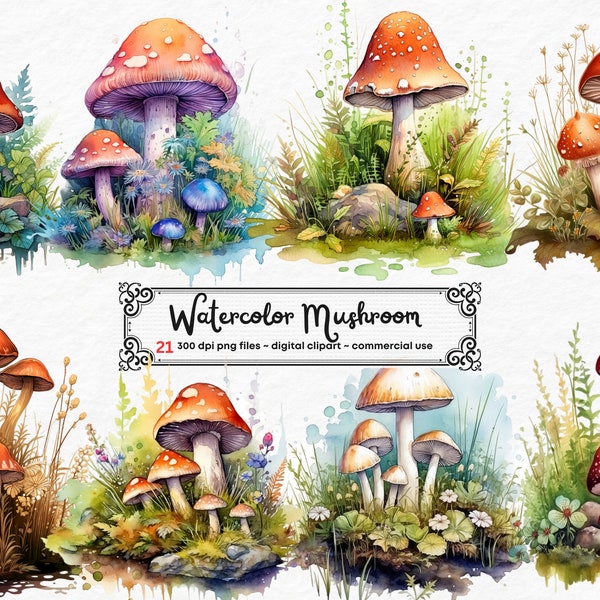 Toadstool Clip Art - Etsy