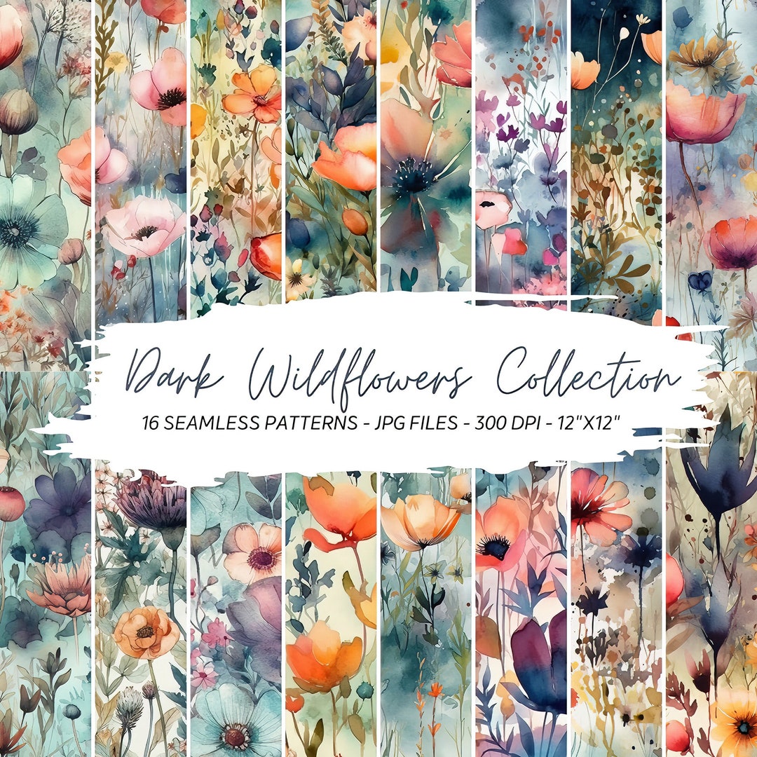 Flowers Digital Paper, Flowers Seamless Pattern, Floral Prints, Flowers ...