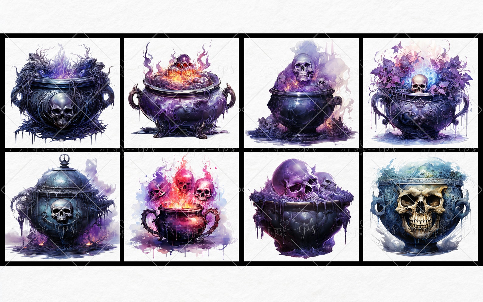 Cauldrons Watercolor Clipart Bundle PNG Fairytale Images, Fantasy ...