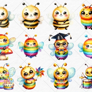 Watercolor Cute Bee Clipart, Bees Clip Art, Cute Animals, Bee Art ...
