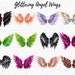 Glittering Angel Wings Clipart, Glitter Watercolor Clipart, Feather ...