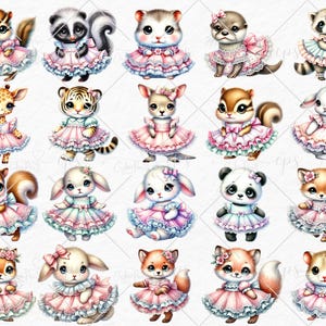 Animal Dress Clipart Bundle - Cute Nursery Animals in Dresses - PNG ...