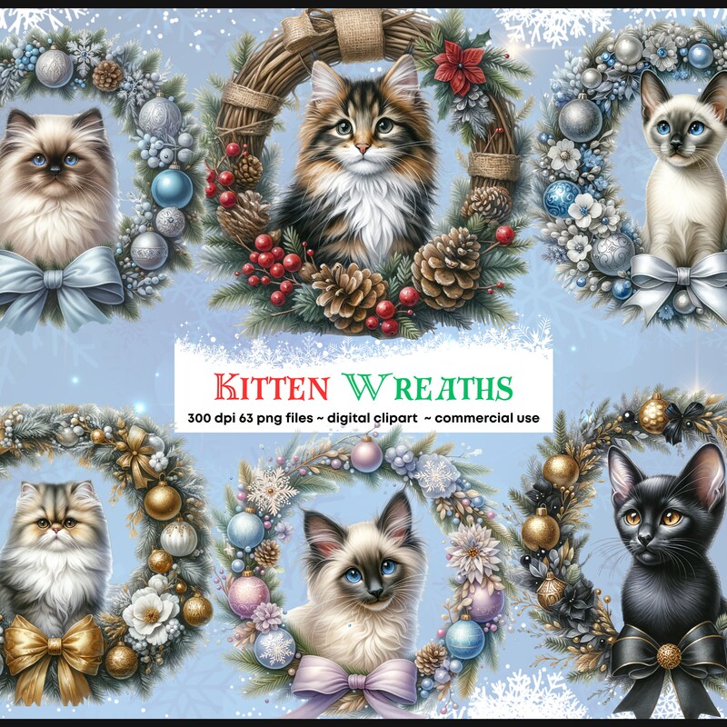 Cat Christmas Wreath - Etsy