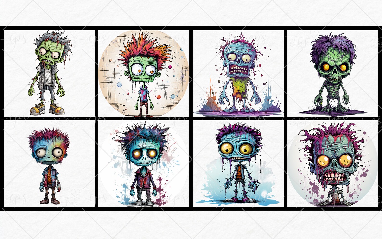 Zombie Clipart, PNG Zombie Printables, Gothic Zombies, Zombie Ephemera ...