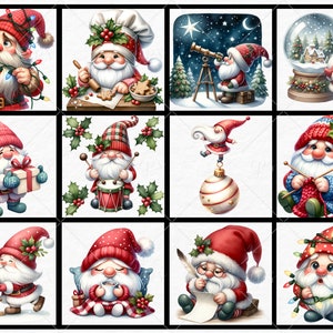Winter Gnomes Clipart, Holiday Fun, PNG Christmas, Santa Claus, Digital ...