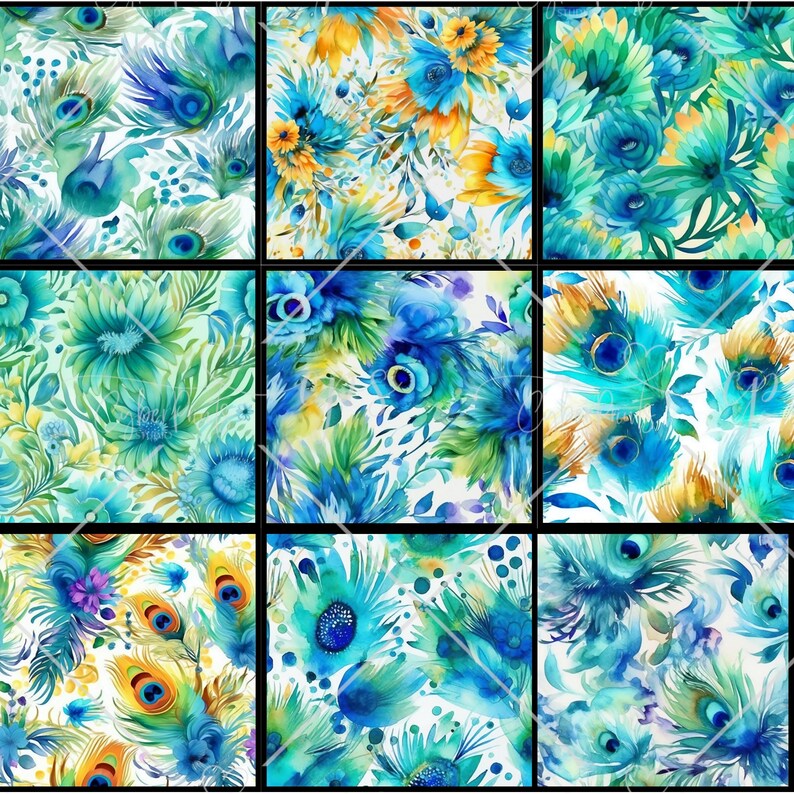 Peacock Digital Paper, Peacock Seamless Pattern, Peacock Prints ...