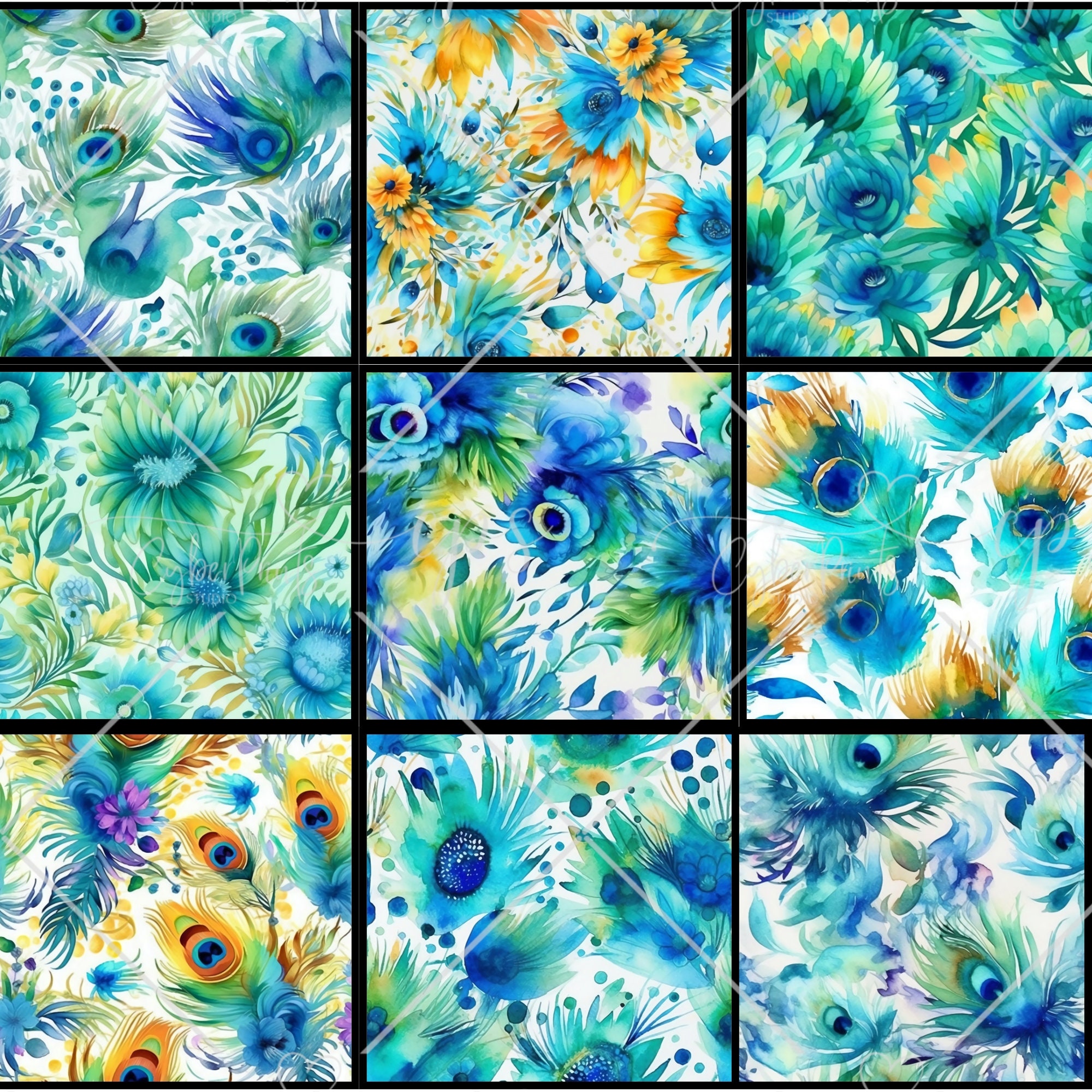 Peacock Digital Paper, Peacock Seamless Pattern, Peacock Prints ...