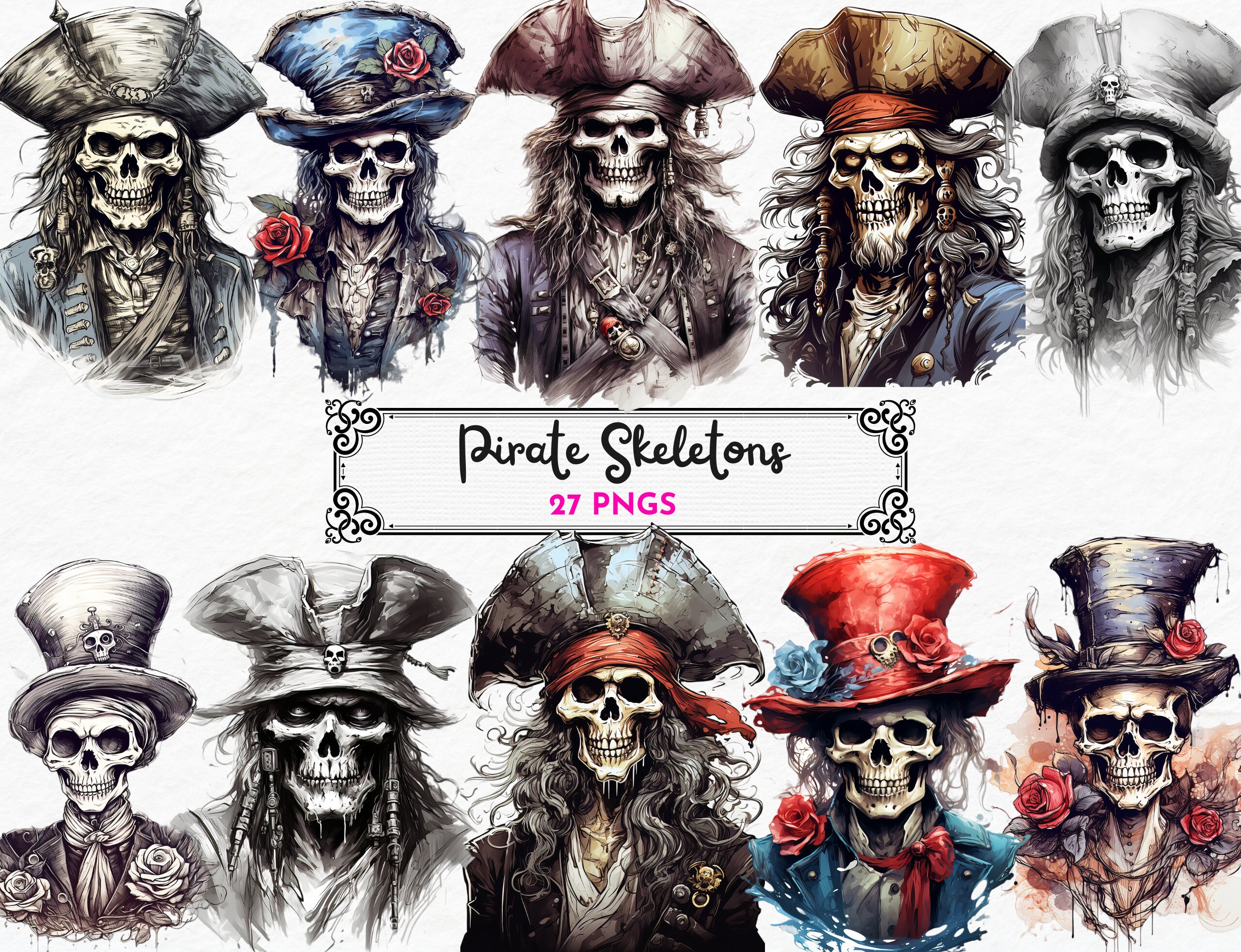 Skeleton Pirate, Pirate Skull, Swashbuckler Bones, Seafaring Skull ...