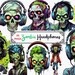 Zombie Headphones Clipart, PNG Zombie Printables, Gothic Zombies ...