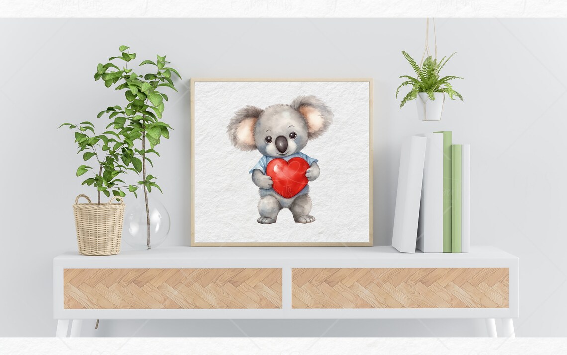 Koala Bear Watercolor Clipart Set. Cute Baby Koala, Nursery Decor ...