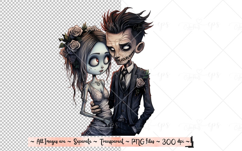 Zombie Love Clipart, PNG Zombie Printables, Junk Journal, Zombie ...