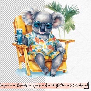 Koala Bear Watercolor Clipart Set. Cute Baby Koala, Nursery Decor ...