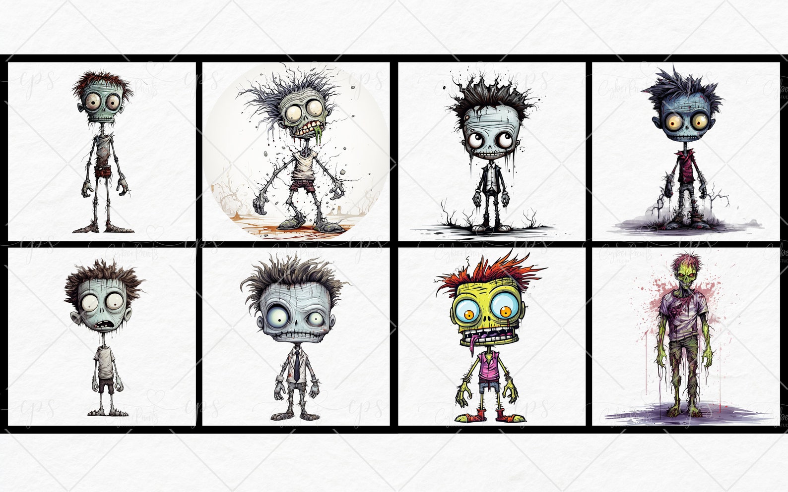 Zombie Clipart, PNG Zombie Printables, Gothic Zombies, Zombie Ephemera ...