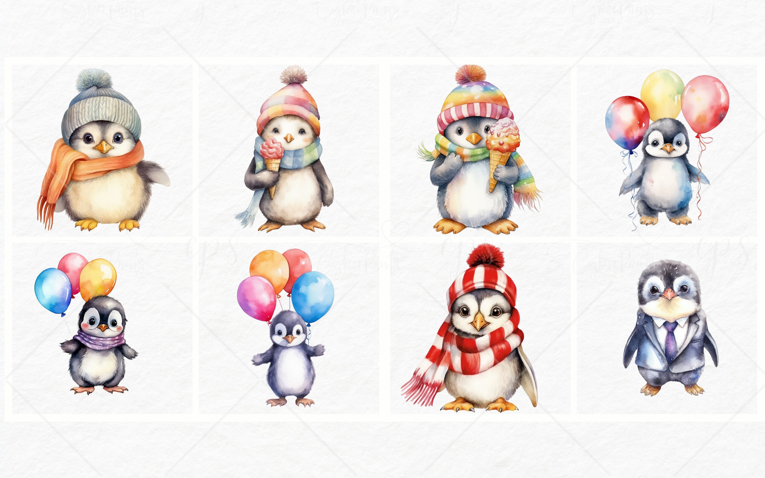 Watercolor Penguin Clipart, Penguin Clipart, Penguin Heart Png ...