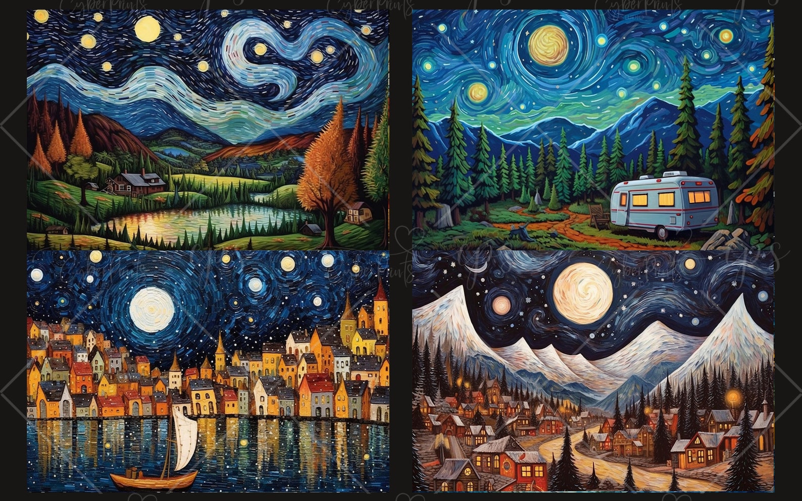 Vincent Van Gogh Inspired Paintings Digital Paper, Impressionist ...