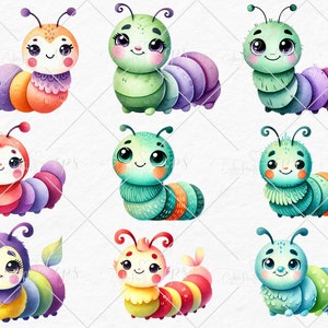 Cute Caterpillar PNG Bundle, Digital Crafts Designs Transparent, Little ...