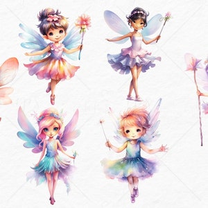 Watercolor Fairies Clipart Fairy Clipart Watercolor Fairies PNG Bundle ...