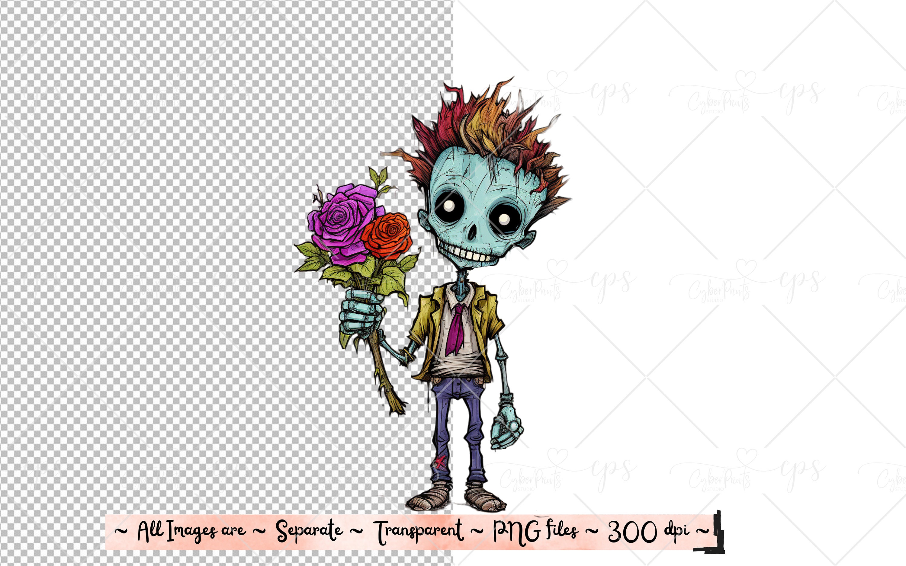 Zombie Clipart, PNG Zombie Printables, Gothic Zombies, Zombie Ephemera ...