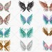 Glittering Floral Angel Wings Clipart, Glitter Watercolor Clipart ...