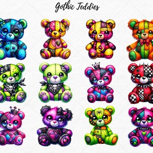 Gothic Teddy Bear, Quilted Patchwork Stuffed Animal, Cute Heart Bear ...