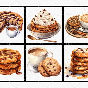 CHOCOLATE CHIP COOKIE Clipart Bundle Png Sweets - Watercolor - Baking ...