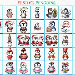 212 Cute Christmas Baby Penguin Clipart Bundle, Christmas Winter ...
