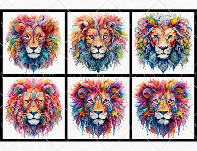 Rainbow Mandala Lion, Intricate Art, Mystical Animal, Mandala Design ...