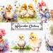 Spring Cute Watercolour Baby Chick Chicken Clipart Easter Clipart Cute ...