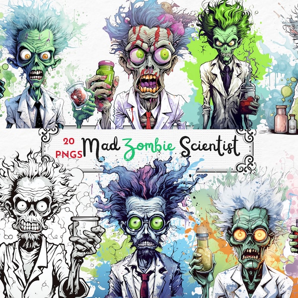 Mad Scientist Clipart - Etsy