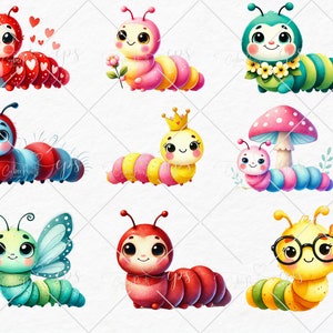 Cute Caterpillar PNG Bundle, Digital Crafts Designs Transparent, Little ...