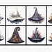 Witch Hat Clipart PNG, Watercolor Clip Art Bundle, Junk Journal, Paper ...