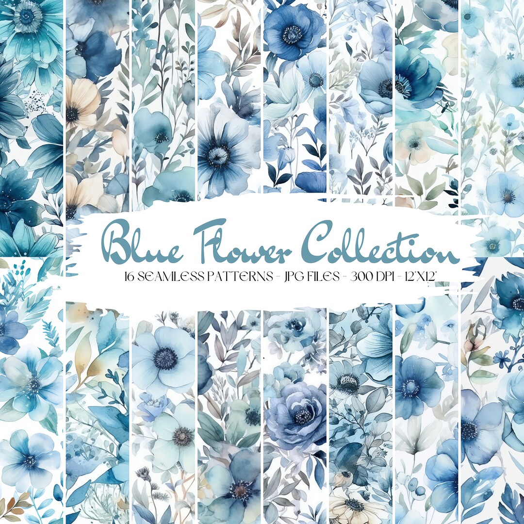 Flowers Digital Paper, Flowers Seamless Pattern, Floral Prints, Flowers ...